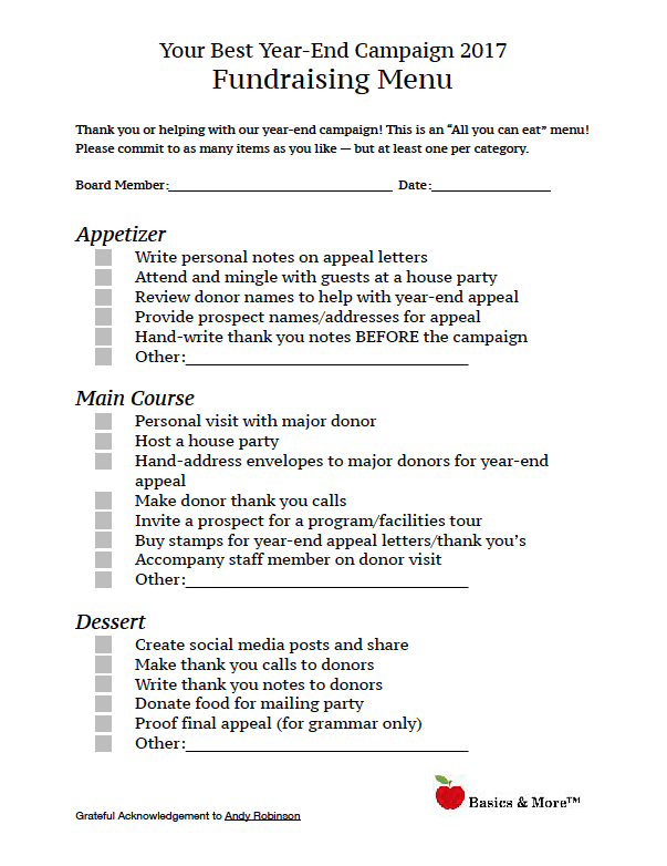 Use a Fundraising Menu to Order Up Your Successful Year-End Campaign ...